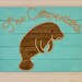 Handmade Manatee With Rope Beach Pallet Art Manatee Art Rope Art Pallet ...