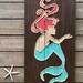 Handmade Mermaid With Rope Beach Pallet Art Coastal Decor Mermaid Art ...