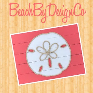 Handmade Coral Sand Dollar With Rope Beach Pallet Art Coastal Decor ...