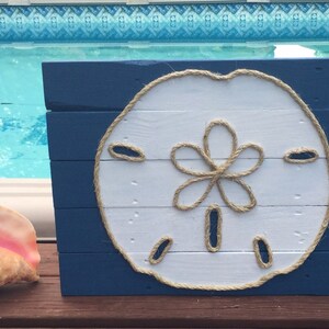 Handmade Sand Dollar With Rope Beach Pallet Art, Nautical Art, Rope Art ...