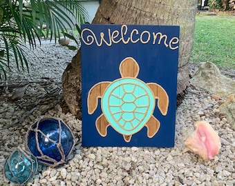 Handmade Turtle With Rope© Beach Pallet Art Coastal Decor Rope - Etsy