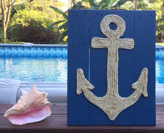 Handmade Anchor With Rope Beach Pallet Art Anchor Art Rope Art - Etsy
