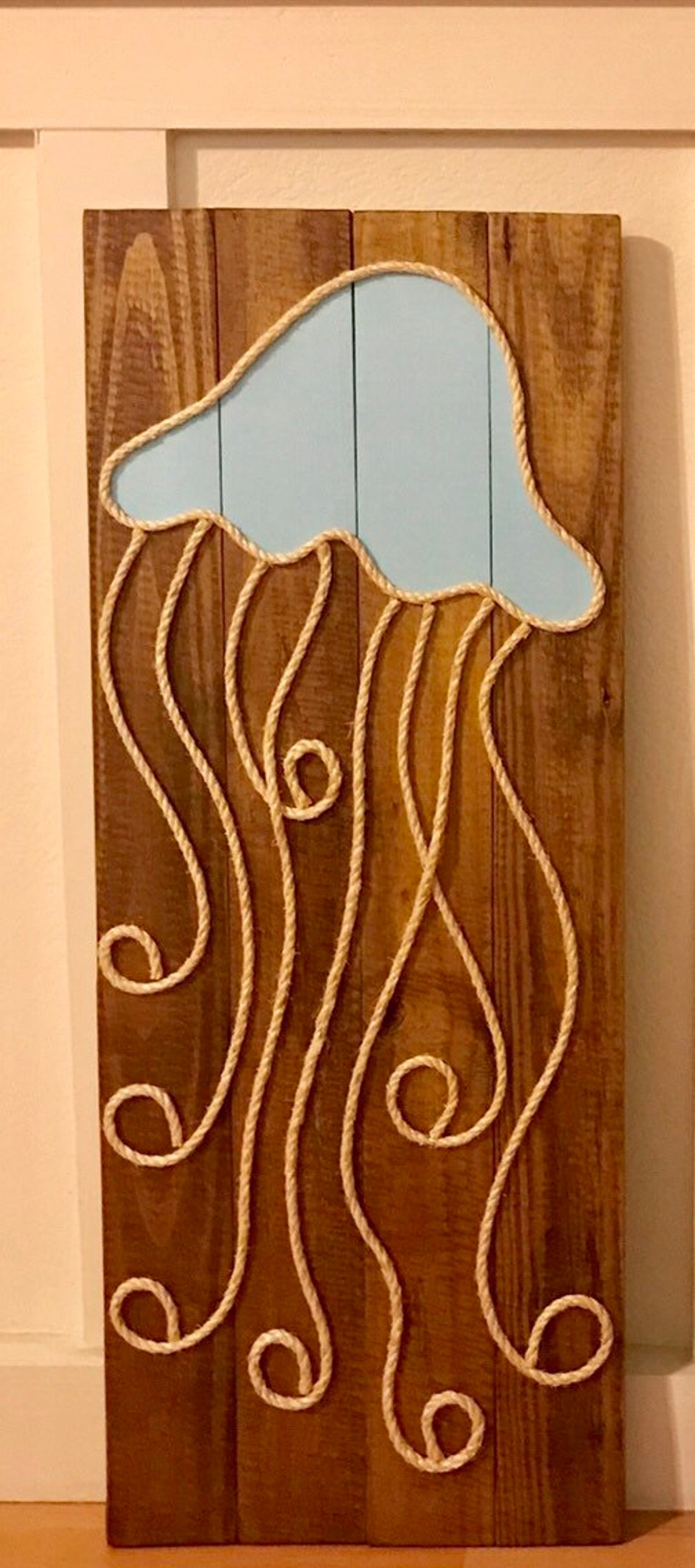 Handmade Jellyfish and Octopus With Rope Beach Pallet Art - Etsy