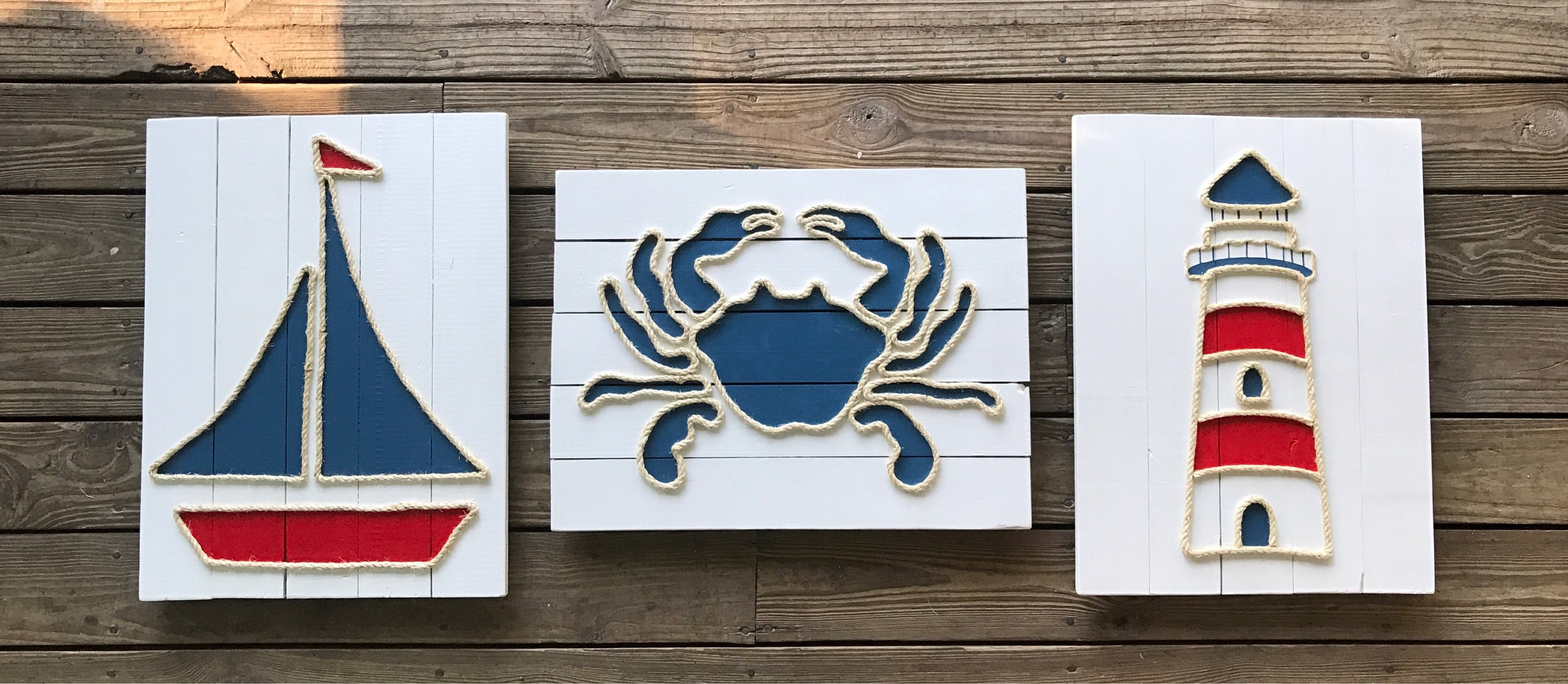 Handmade Sailboat With Rope Beach Pallet Art Nautical Art - Etsy Australia