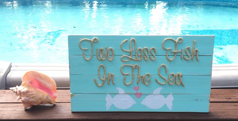 Handmade two Less Fish in the Sea Beach Pallet Art Coastal Decor - Etsy