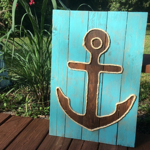 Handmade Turtle With Rope© Beach Pallet Art Coastal Decor Rope - Etsy