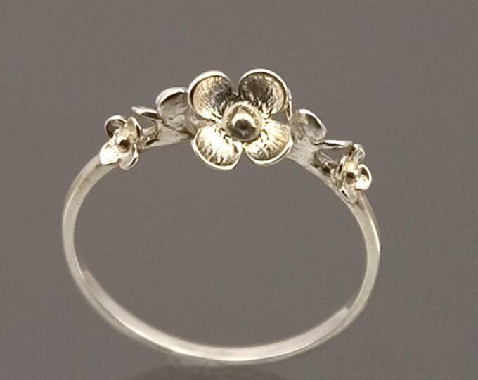Flower Ring 925 Silver With 5 Flowers - Etsy