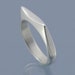 Concave Topped Elongated Ellipse Ring, Sterling Silver Ring, Geometric ...