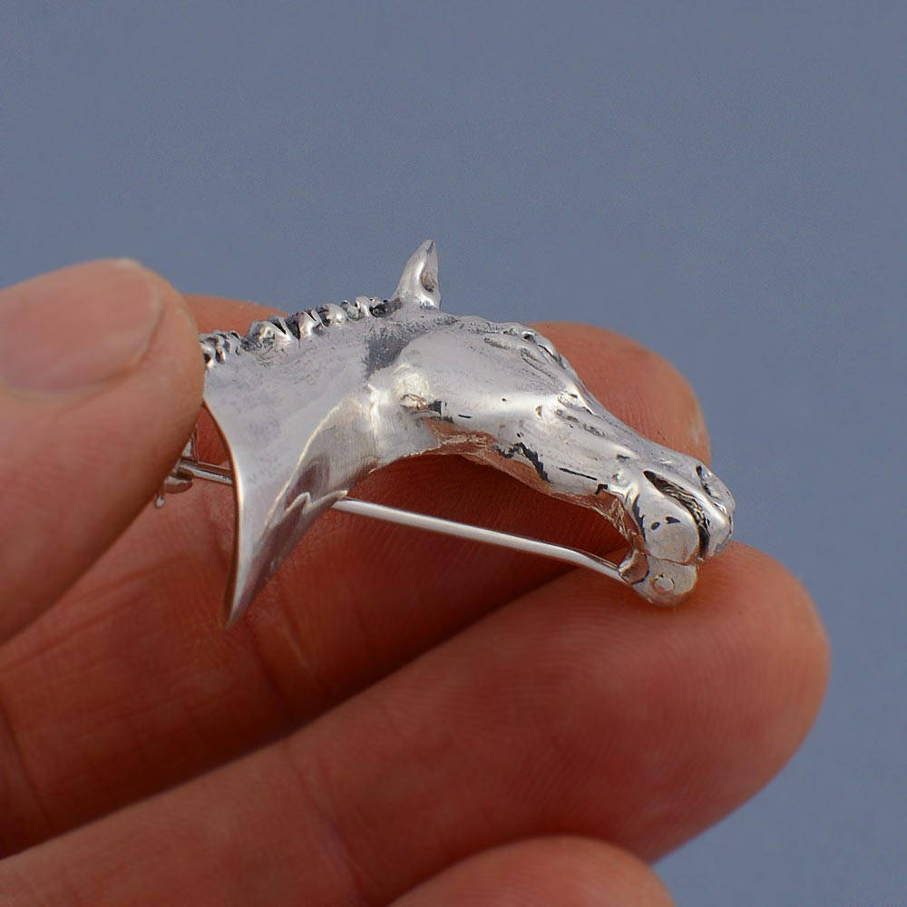 Horse Head Brooch in Solid 925 Sterling Silver - Etsy