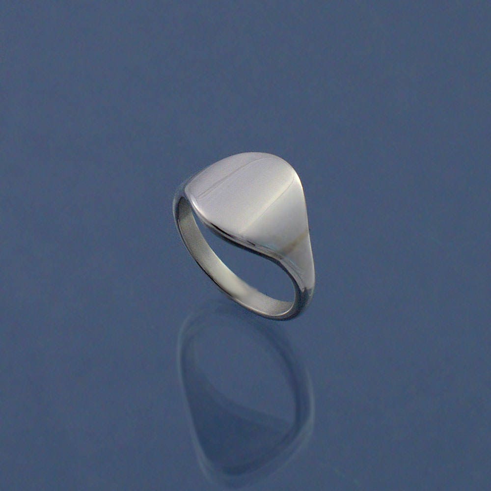Oval signet style ring in 925 sterling silver contoured to | Etsy