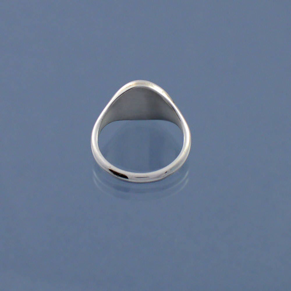 Oval signet style ring in 925 sterling silver contoured to | Etsy