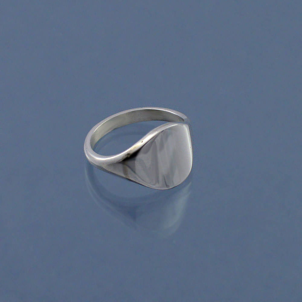 Oval signet style ring in 925 sterling silver contoured to | Etsy