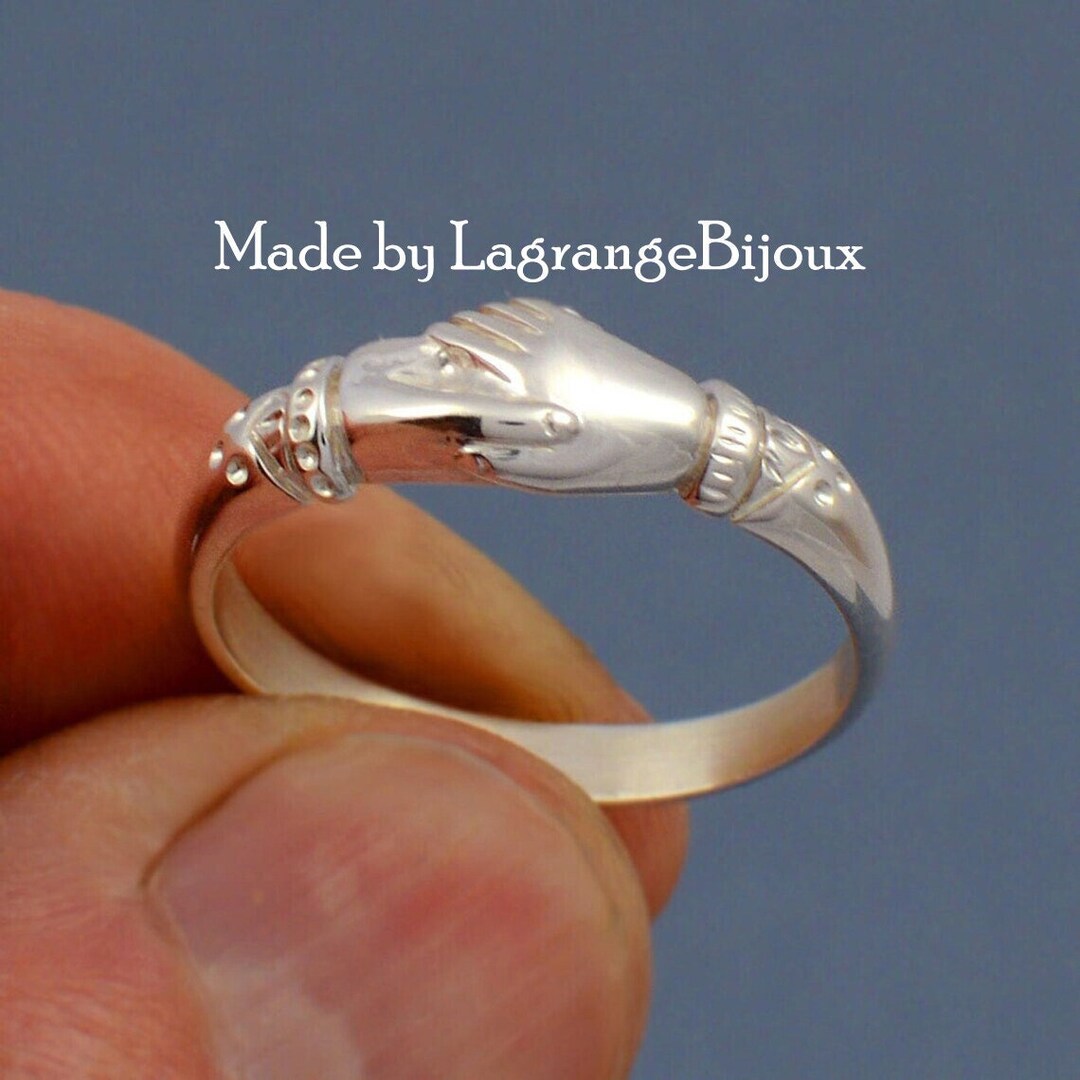 Sterling Silver Fede Ring: Friendship & Fidelity Symbol 2 - Etsy
