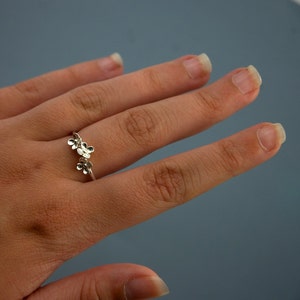 Floral Ring in 925 Sterling Silver With 3 Flowers Nature - Etsy