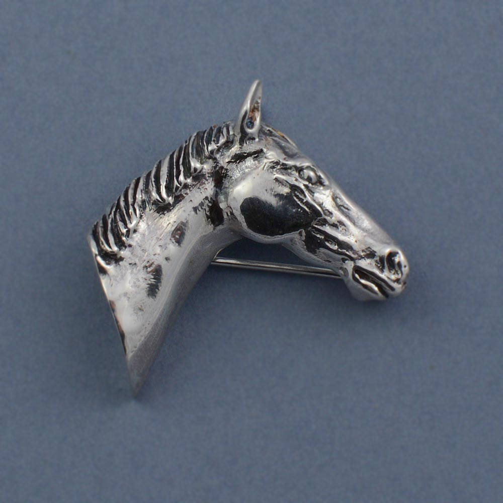 Horse Head Brooch in Solid 925 Sterling Silver - Etsy