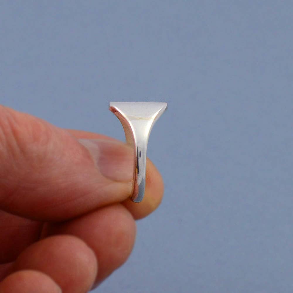 Oval signet style ring in 925 sterling silver contoured to | Etsy