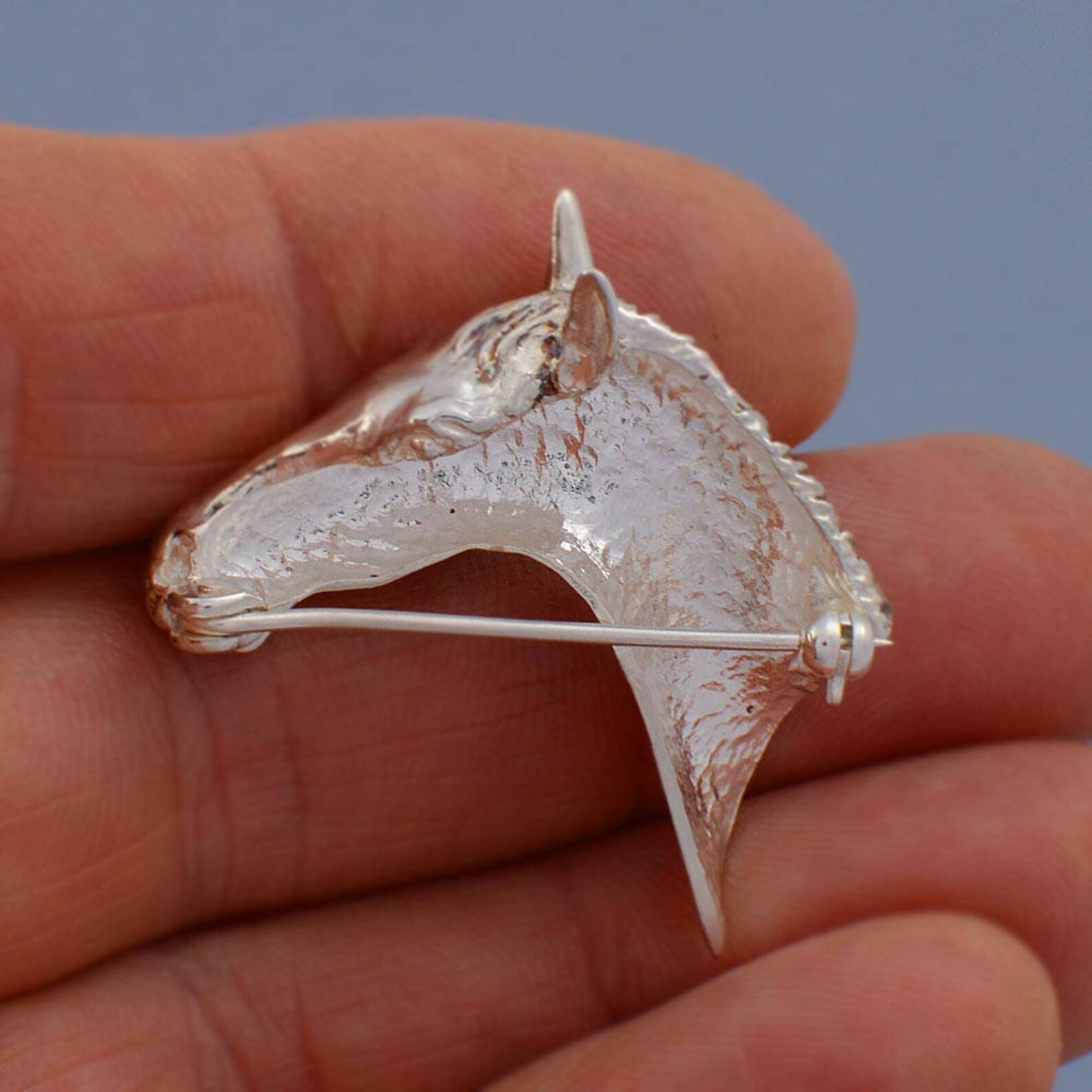 Horse Head Brooch in Solid 925 Sterling Silver - Etsy