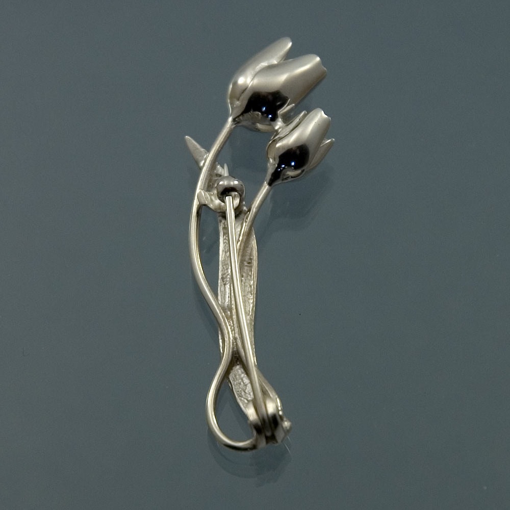 Tulip Brooch/pin Solid 925 Sterling Silver Spring Jewellery - Etsy