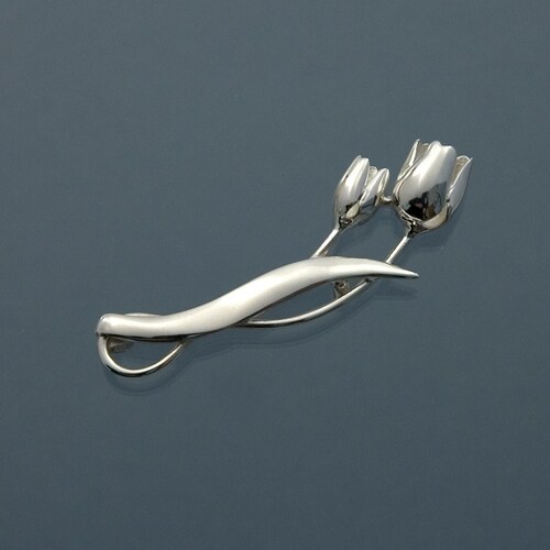 Tulip Brooch/pin Solid 925 Sterling Silver Spring Jewellery - Etsy