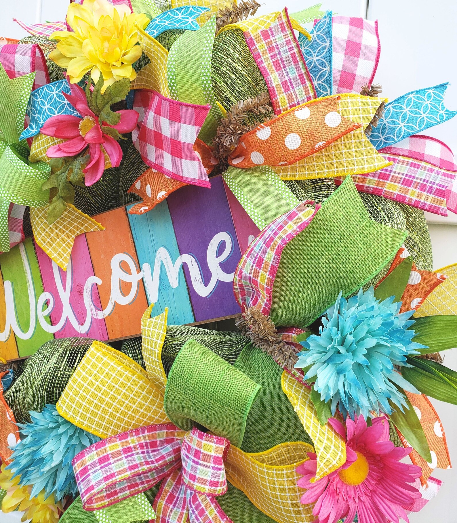 Welcome Wreath Spring Wreath Spring Welcome Wreath Summer - Etsy