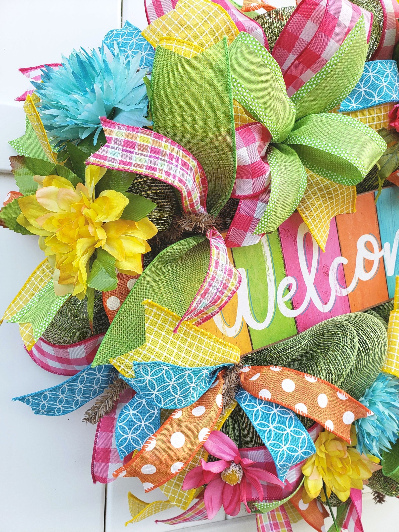 Welcome Wreath Spring Wreath Spring Welcome Wreath Summer - Etsy