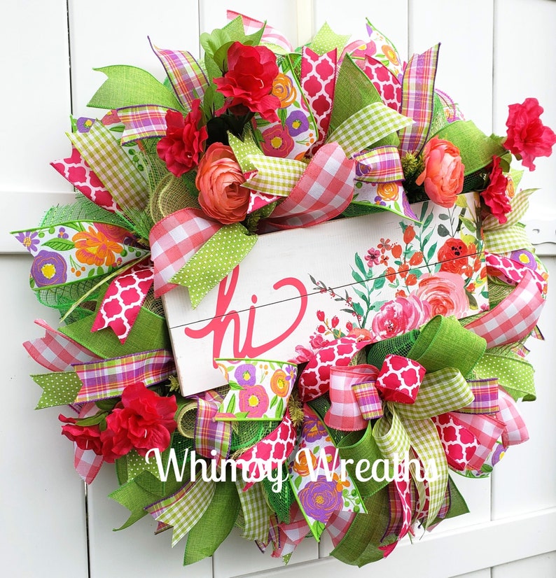 Welcome Wreath Spring Wreath Summer Wreath Floral Wreath - Etsy