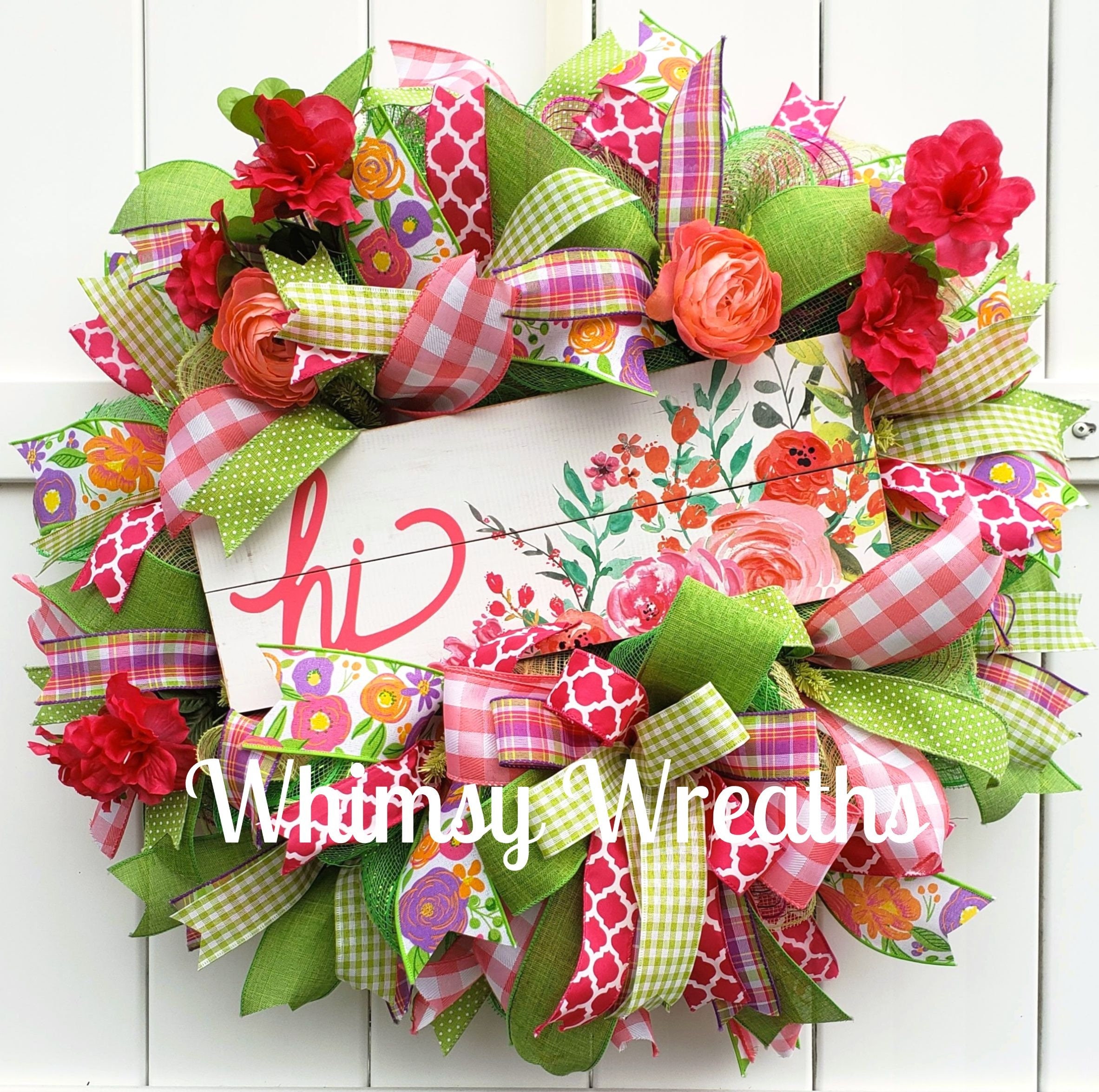 Welcome Wreath Spring Wreath Summer Wreath Floral Wreath | Etsy