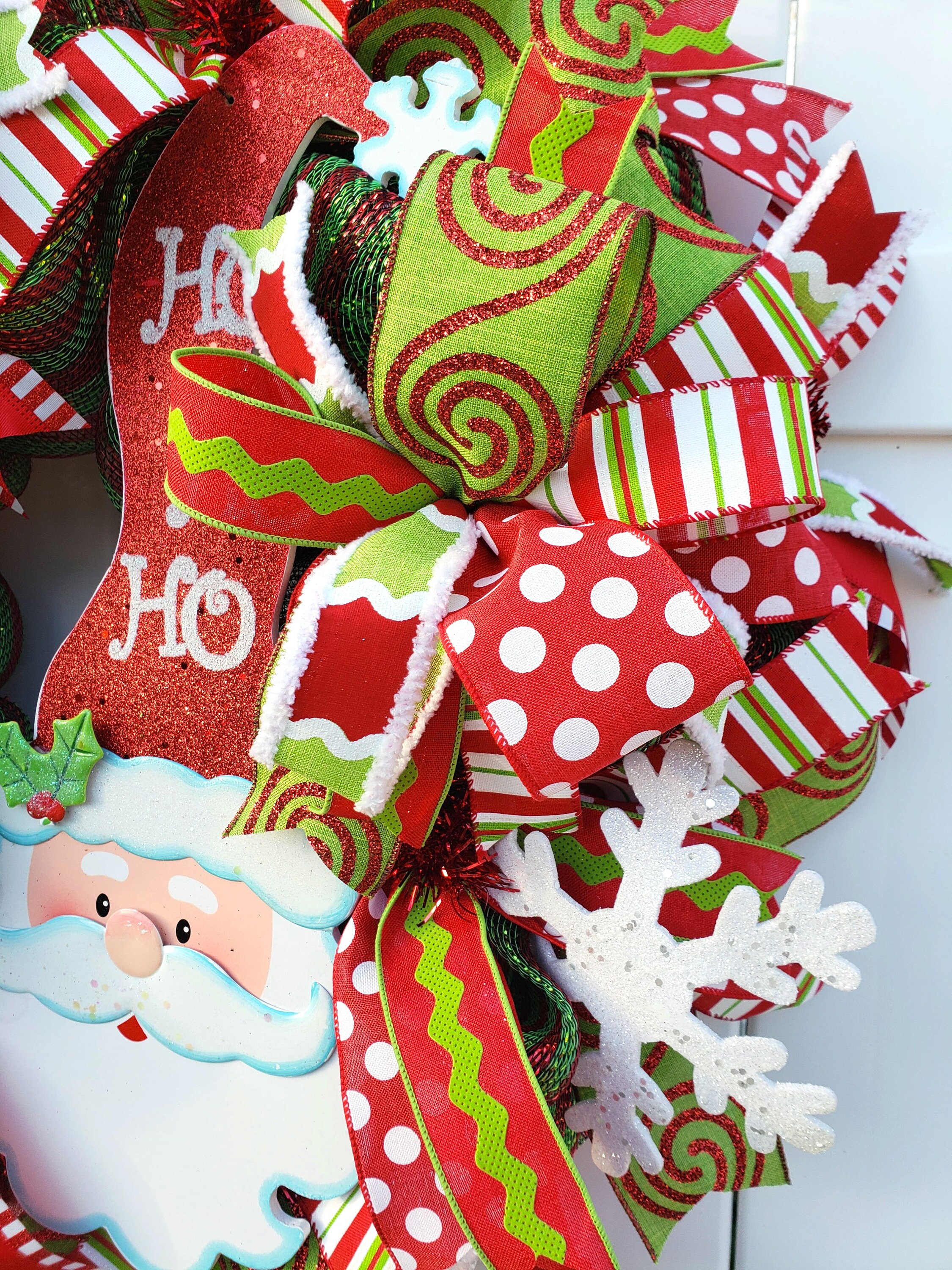 Santa Wreath Christmas Wreath Santa Claus Wreath Christmas - Etsy