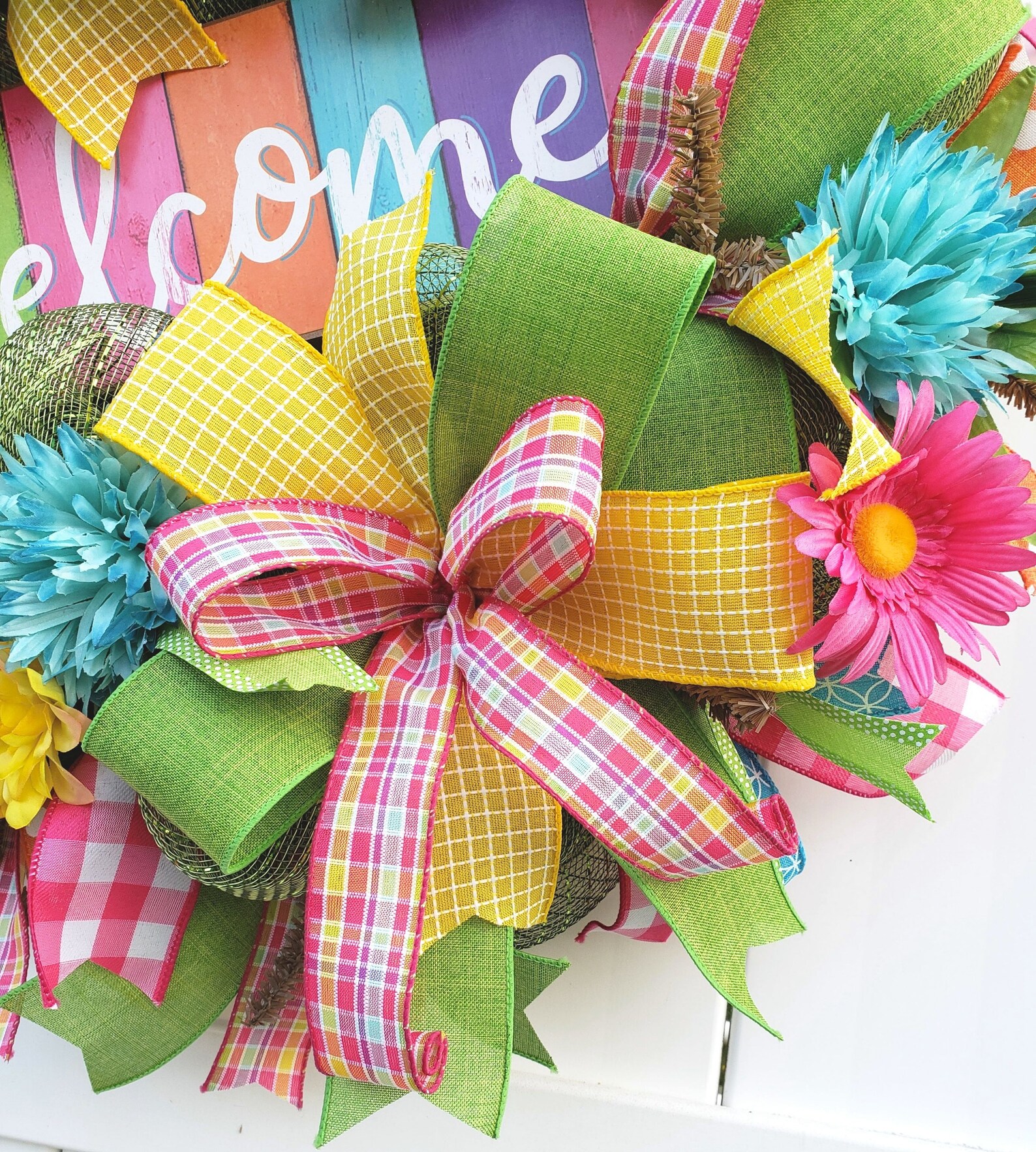 Welcome Wreath Spring Wreath Spring Welcome Wreath Summer - Etsy