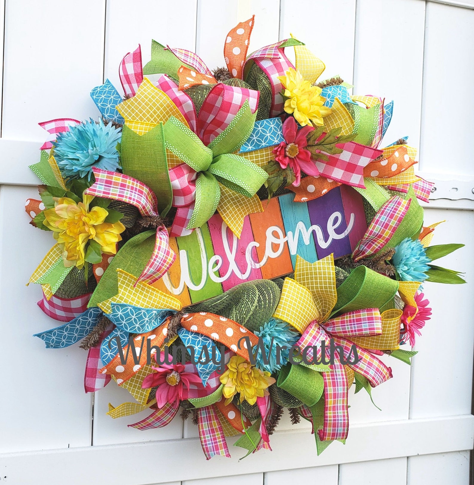Welcome Wreath Spring Wreath Spring Welcome Wreath Summer - Etsy