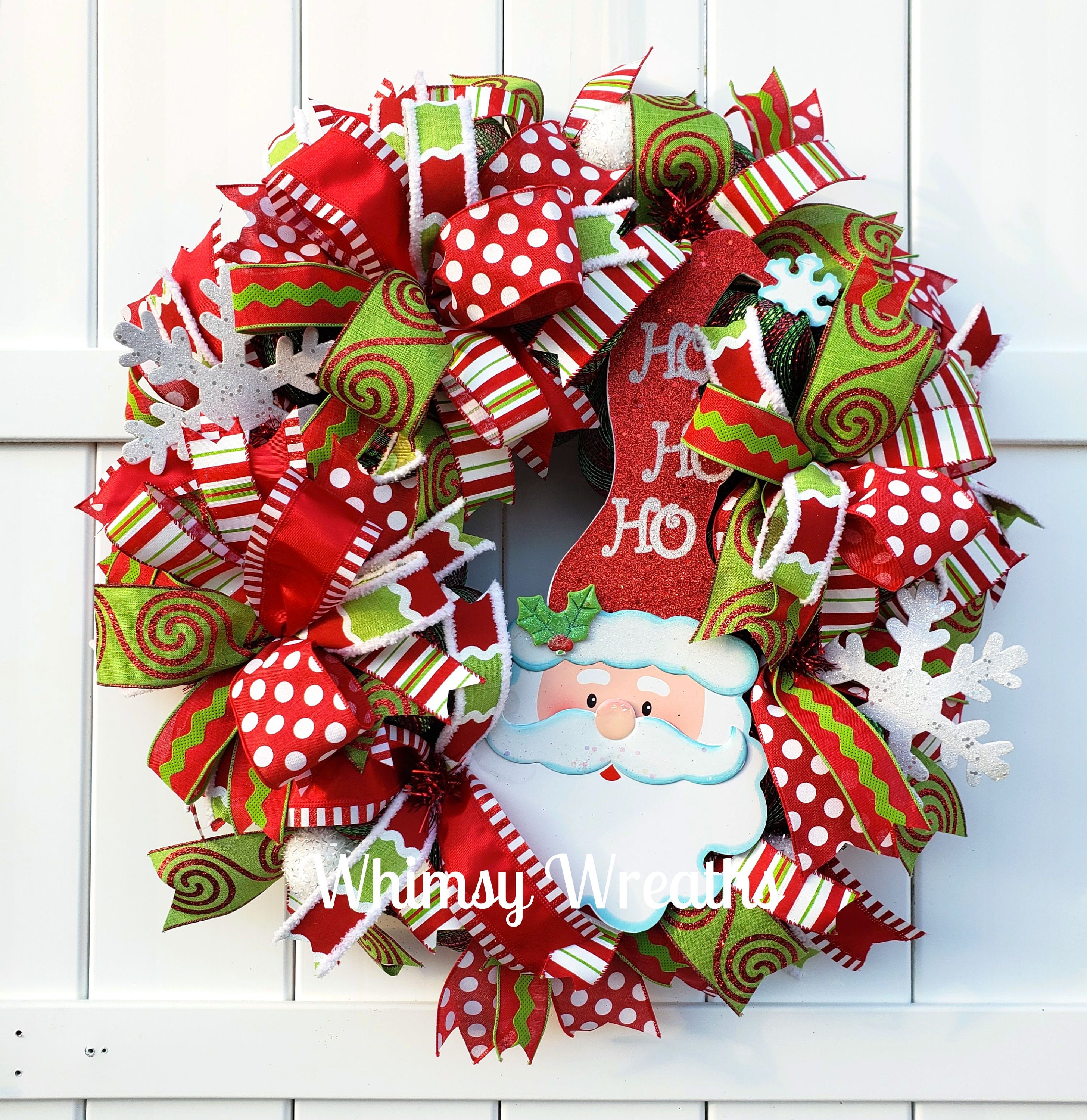 Santa Wreath Christmas Wreath Santa Claus Wreath Christmas - Etsy