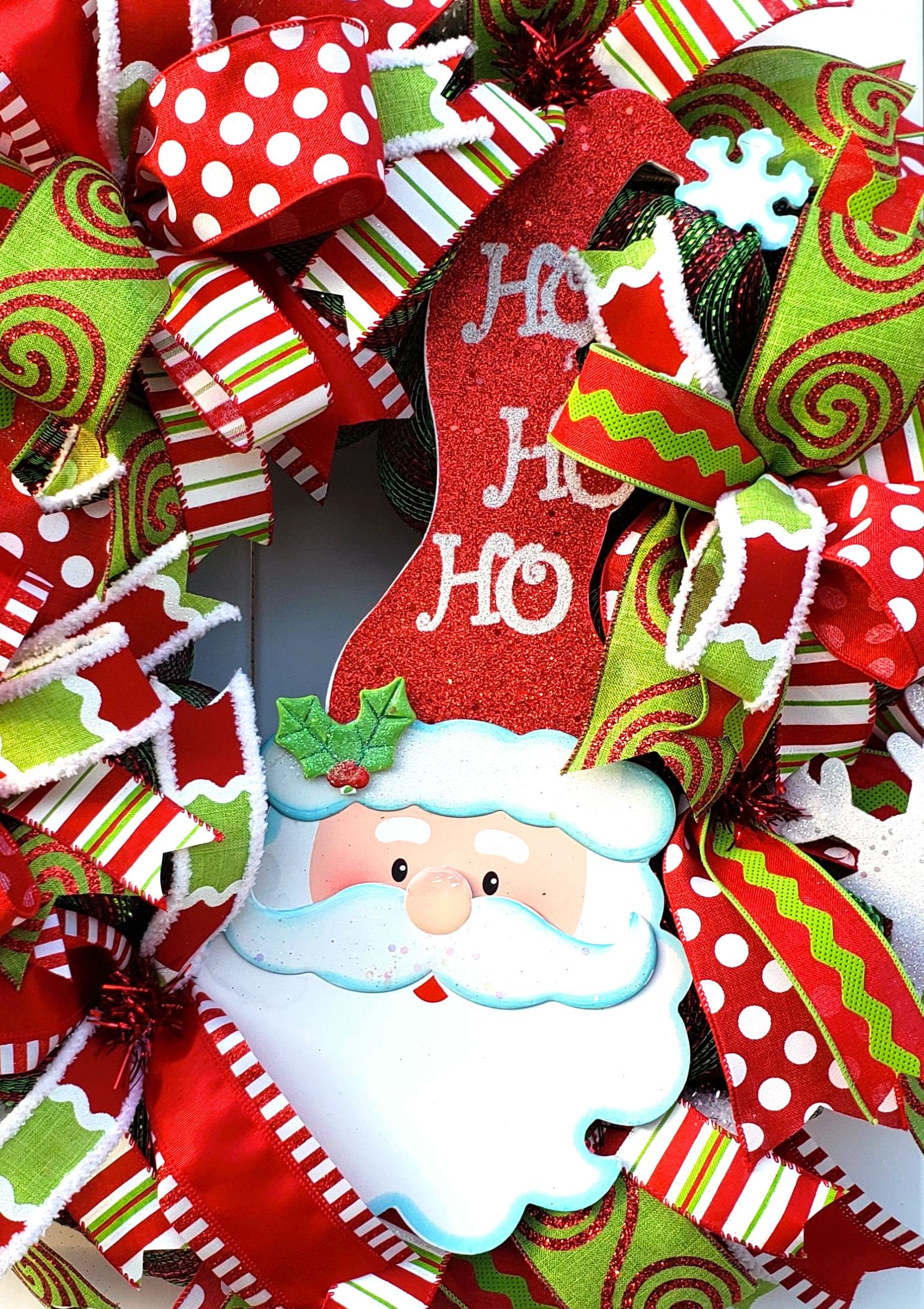 Santa Wreath Christmas Wreath Santa Claus Wreath Christmas - Etsy