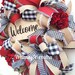 Welcome Wreath Plaid Welcome Wreath Buffalo Plaid Welcome - Etsy