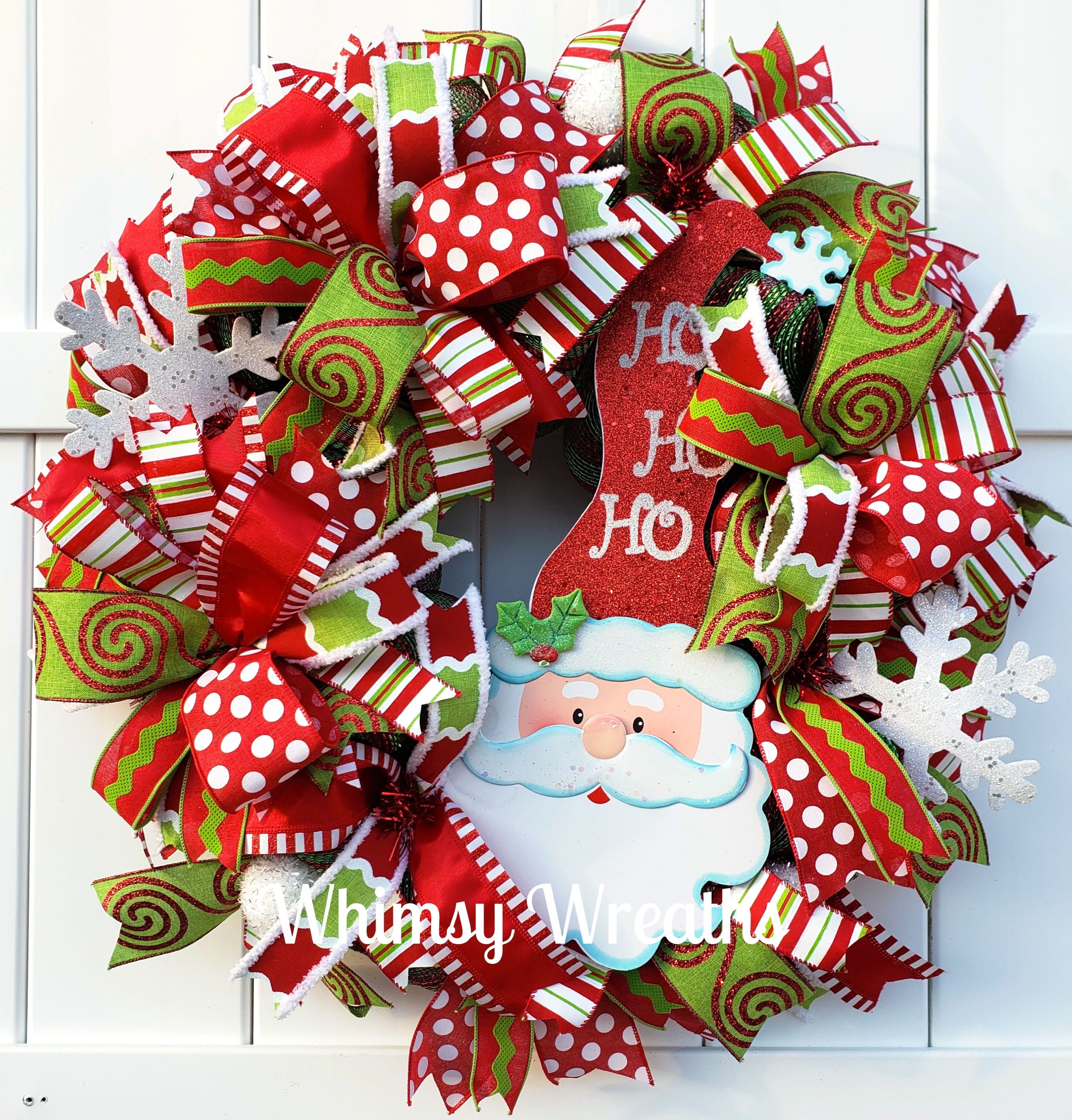 Santa Wreath Christmas Wreath Santa Claus Wreath Christmas - Etsy