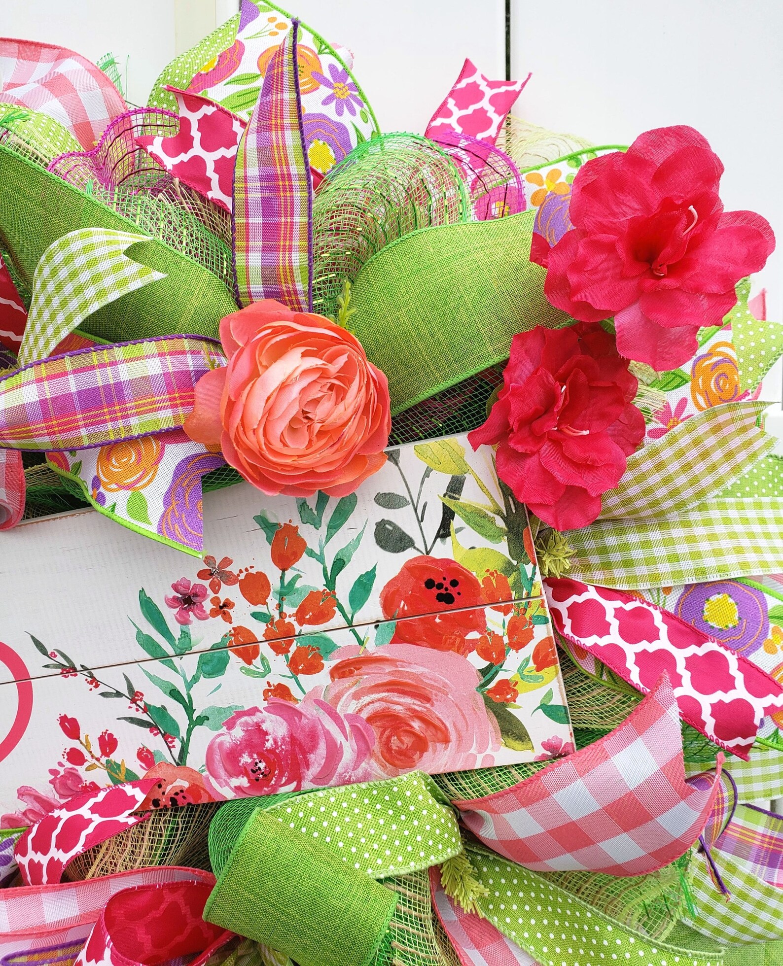 Welcome Wreath Spring Wreath Summer Wreath Floral Wreath - Etsy