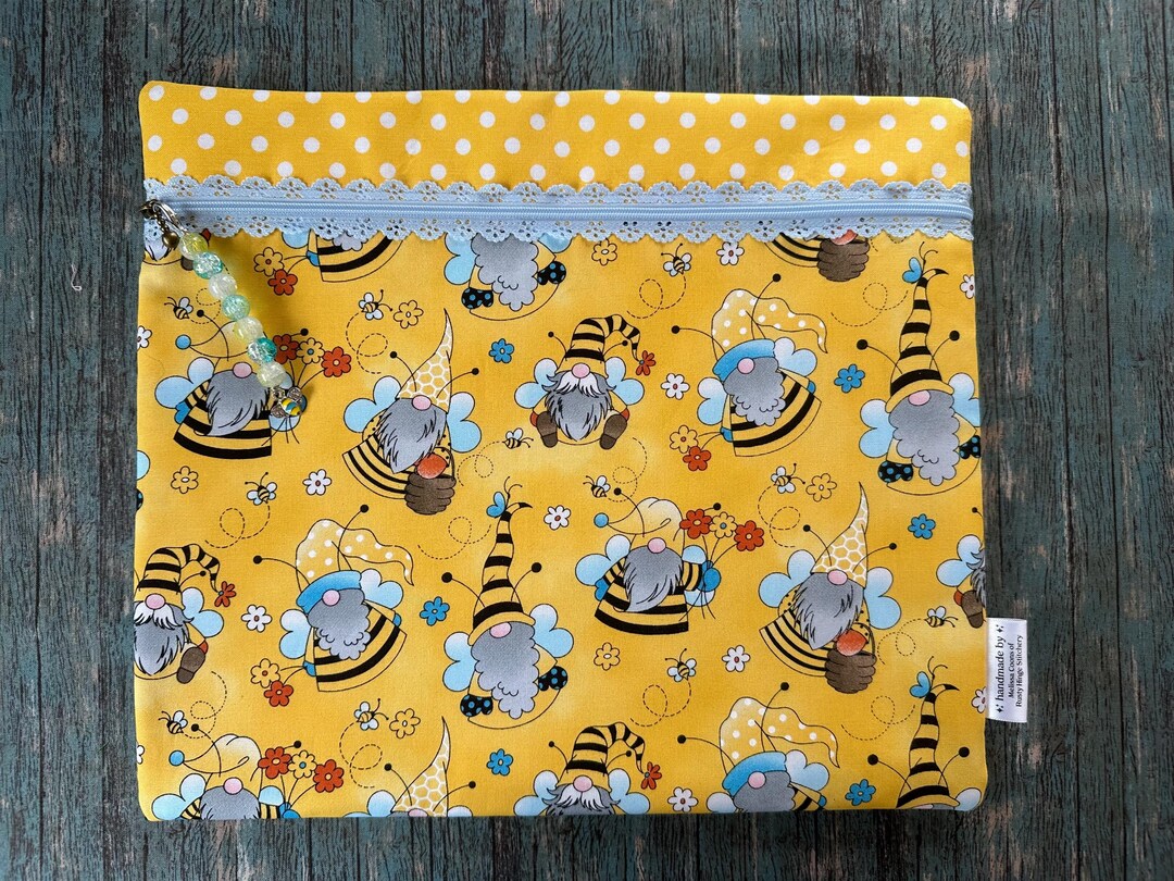 Cross Stitch Needlework Project Bag/ Zippered Pouch Bumblebee Gnomes - Etsy