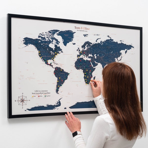 Detailed World Map for Wall - Etsy