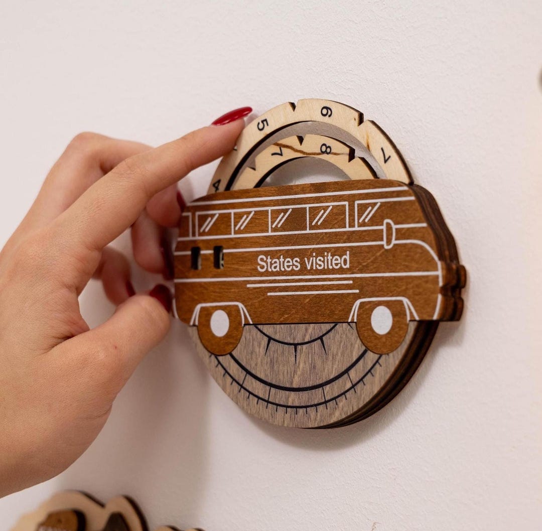 Wooden States Visited Tracker Wall Art - Add-on for US Map - Etsy