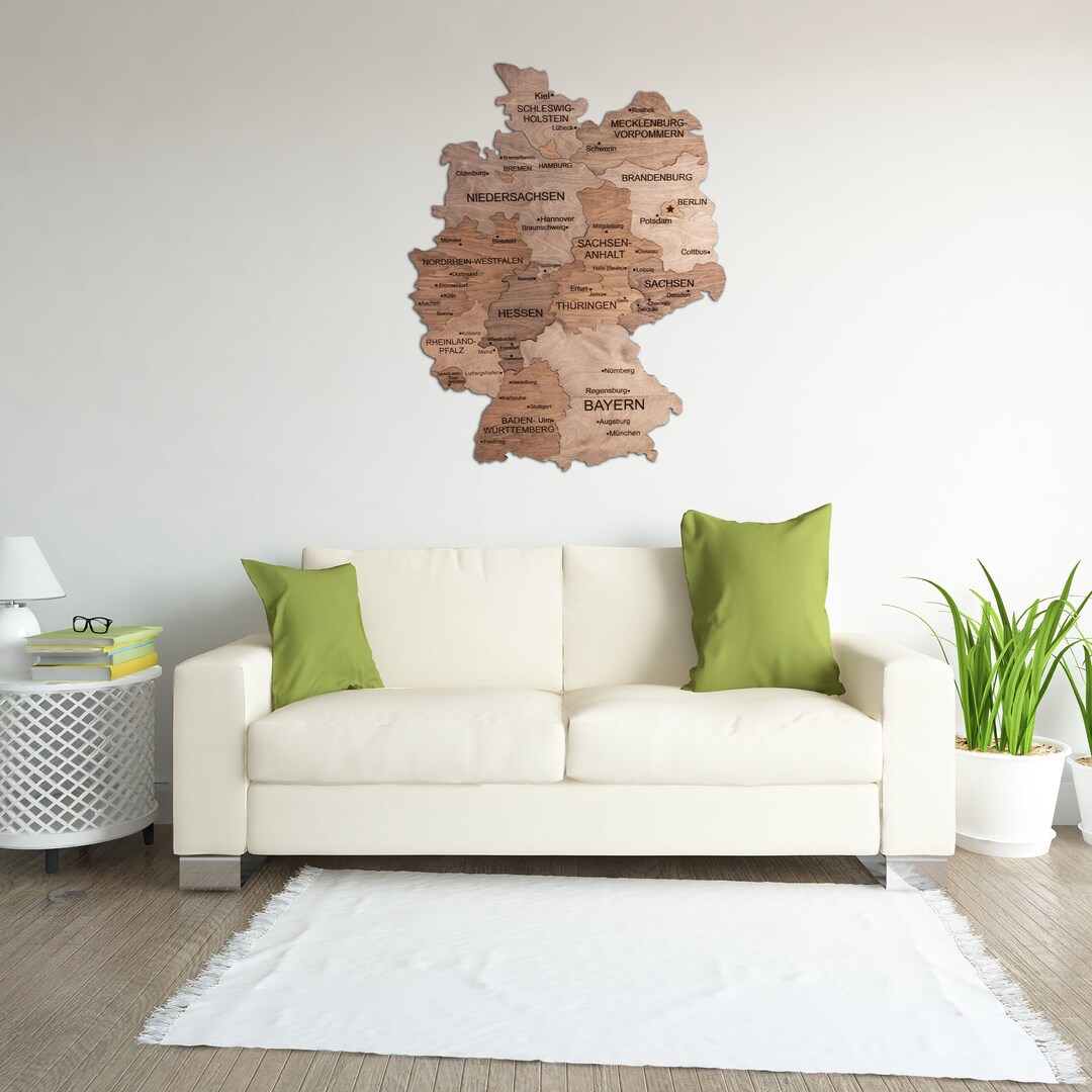 Germany Wall Map Deutschland Map Holzkarte Gifts for Home - Etsy