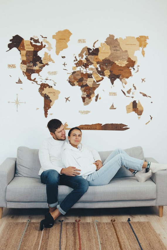 Paper Art & Collectibles Mixed Media & Collage Wall Hanging Map Decor ...