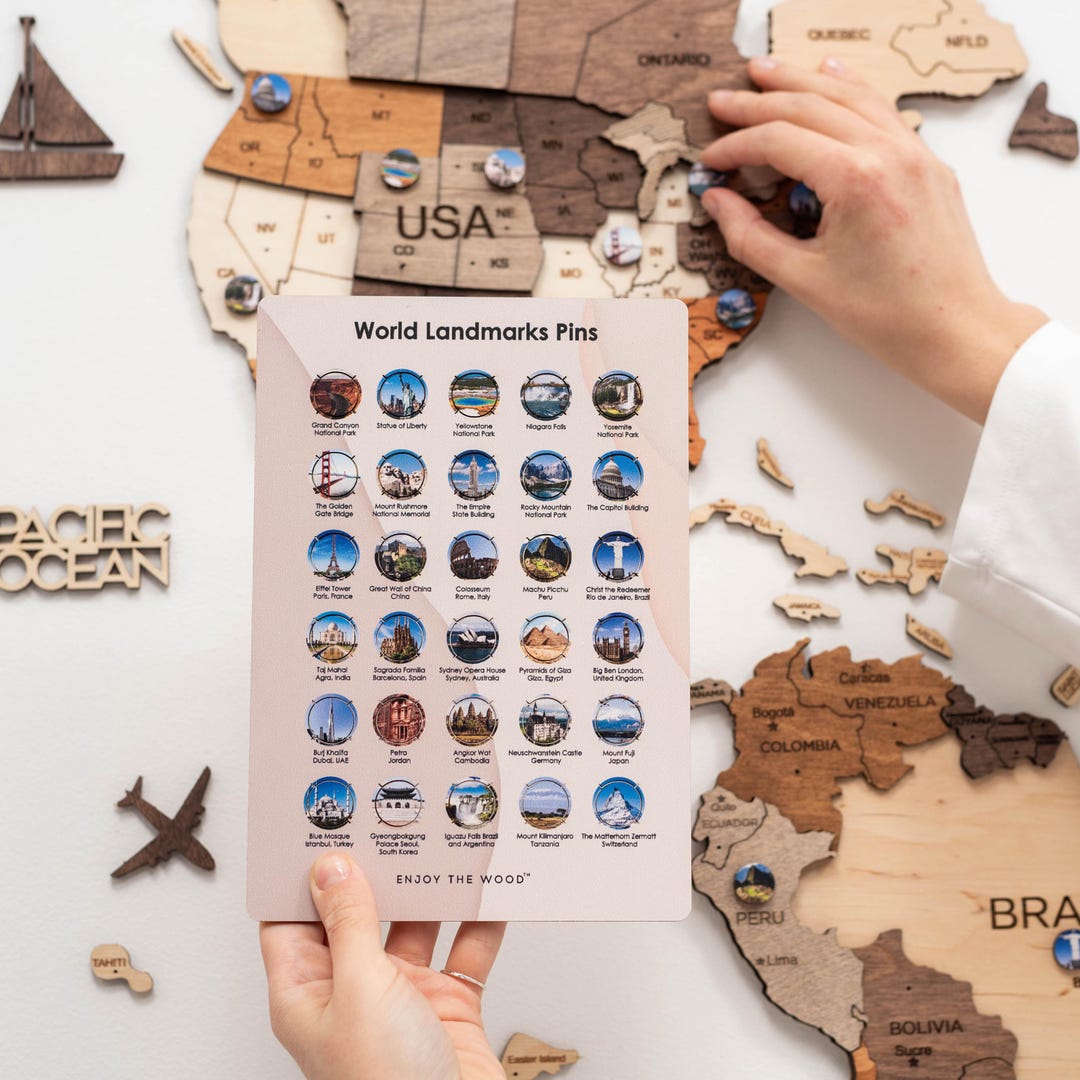 Wooden World Landmarks Stickers by Enjoythewood - Etsy Australia