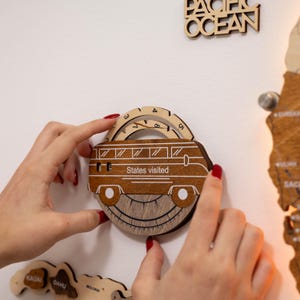 Wooden Travel Tracker Wall Decor - Countries Visited Counter - Gifts ...