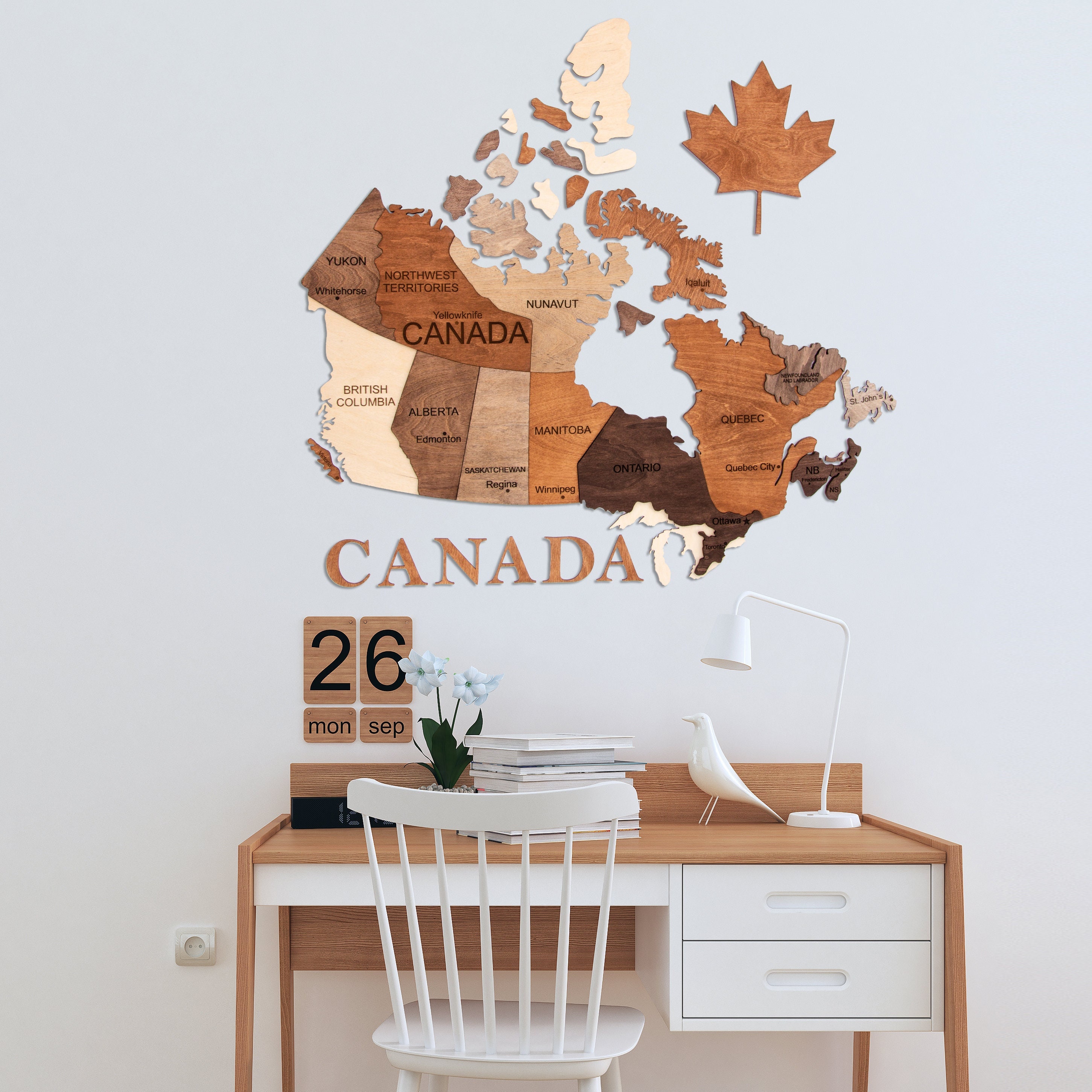 Wood Wall Map of Canada Travel Decor for Living Room - Etsy Canada