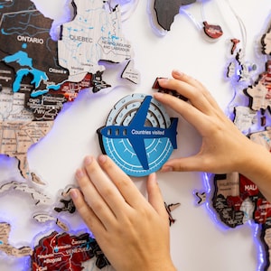 Wooden Travel Tracker Wall Decor - Countries Visited Counter - Gifts ...