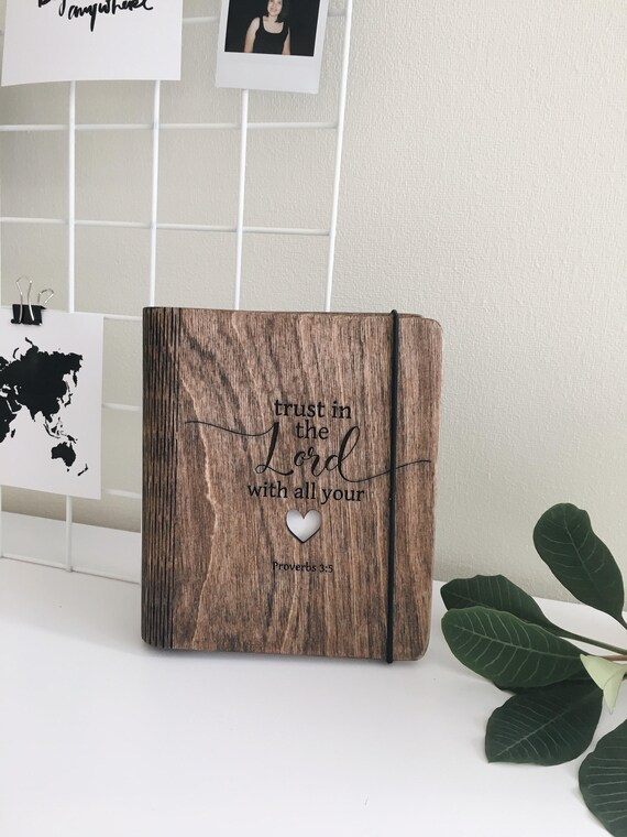 Memory Book Wooden Journal Bible Verse Anniversary Gift | Etsy