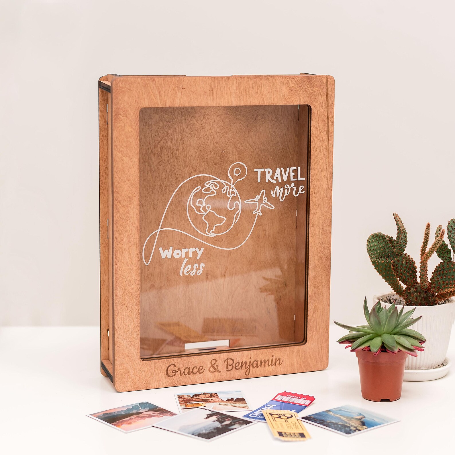 Travel Shadow Box, Drop Box for Travel Decor, Memory Keepsake Box ...