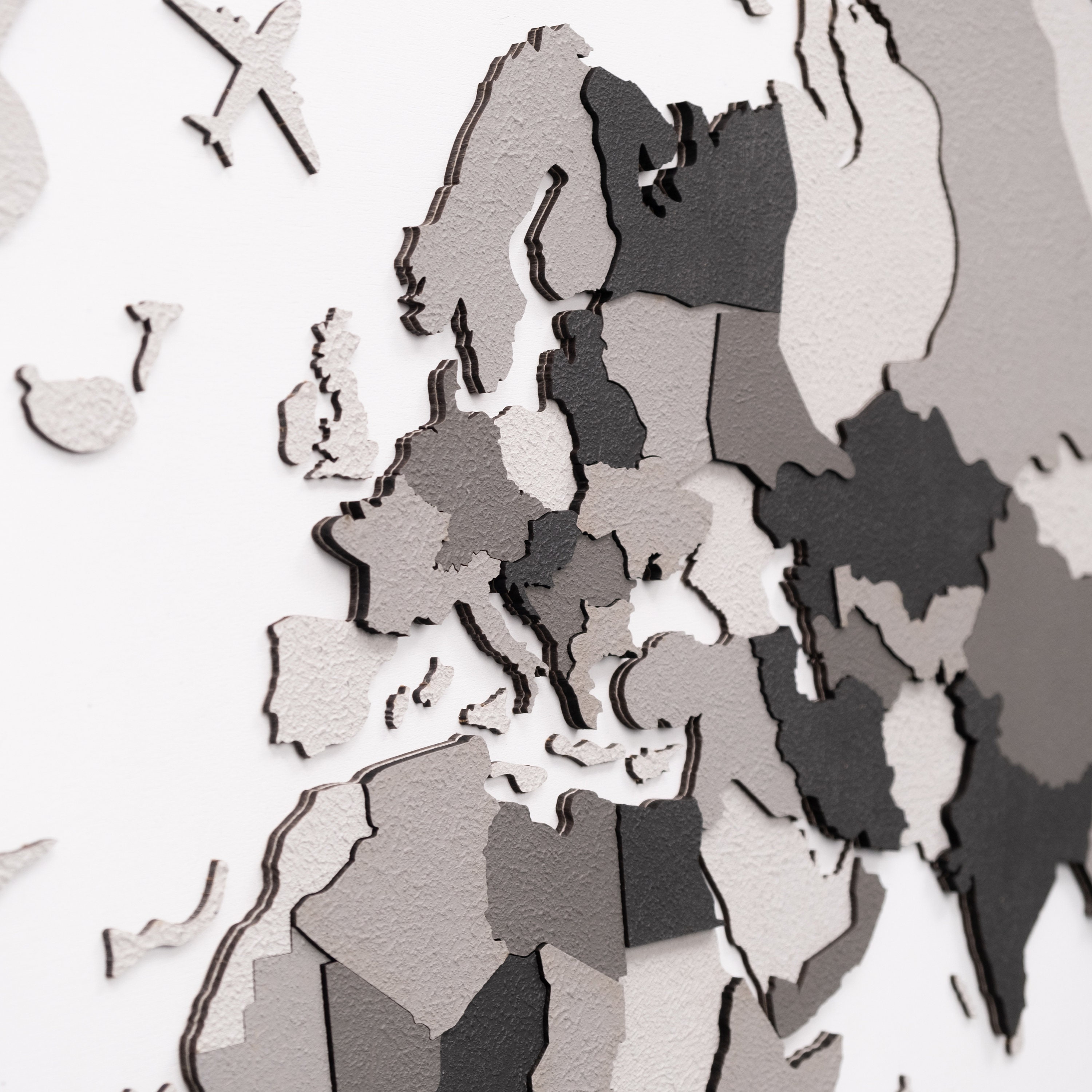 Mapa del mundo de concreto Mapa de pared 3D Arte de pared - Etsy México