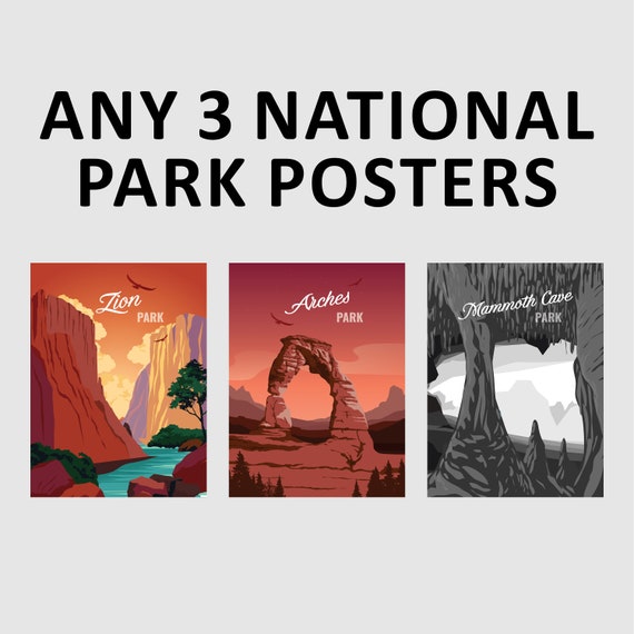 3 Poster Bundle National Park Poster Set of 3 Prints Home - Etsy