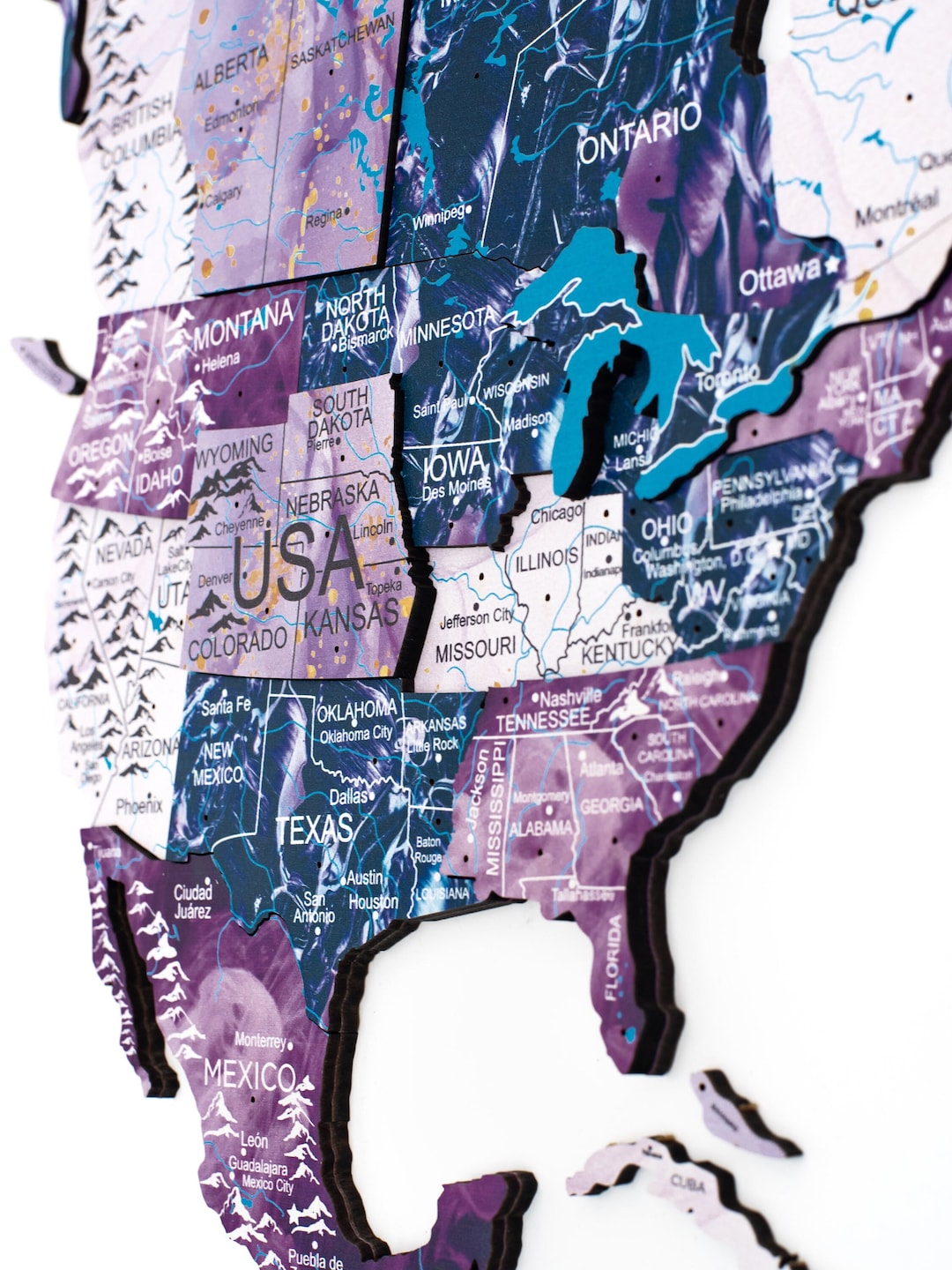 Unique World Map for Wall, Birthday Gift for Travel Lovers, Places You ...