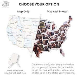 Picture Map of USA, US Photo Map, Personalized Gift, 5th Anniversary ...